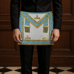 Master Mason Member Masonic Apron - [blue & White] - Etsy