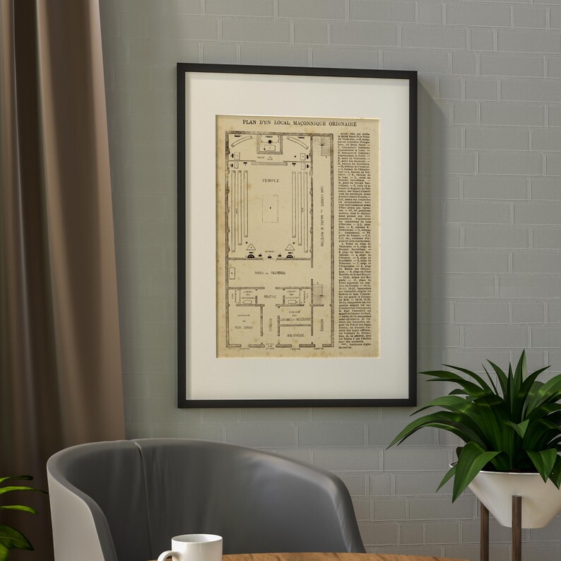 French Rite Lodge Plan Masonic Poster - Etsy