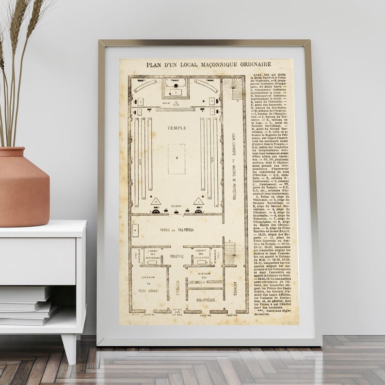 French Rite Lodge Plan Masonic Poster - Etsy