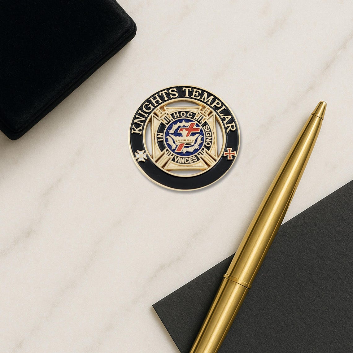 Knights Templar Round Masonic Lapel Pin – Black and Gold - Etsy
