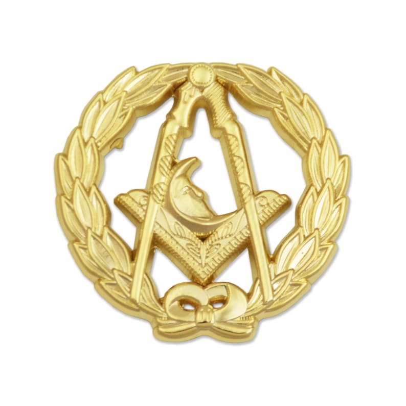 Wreathed Junior Deacon Moon Masonic Lapel Pin - Gold - 1.25 Inch ...