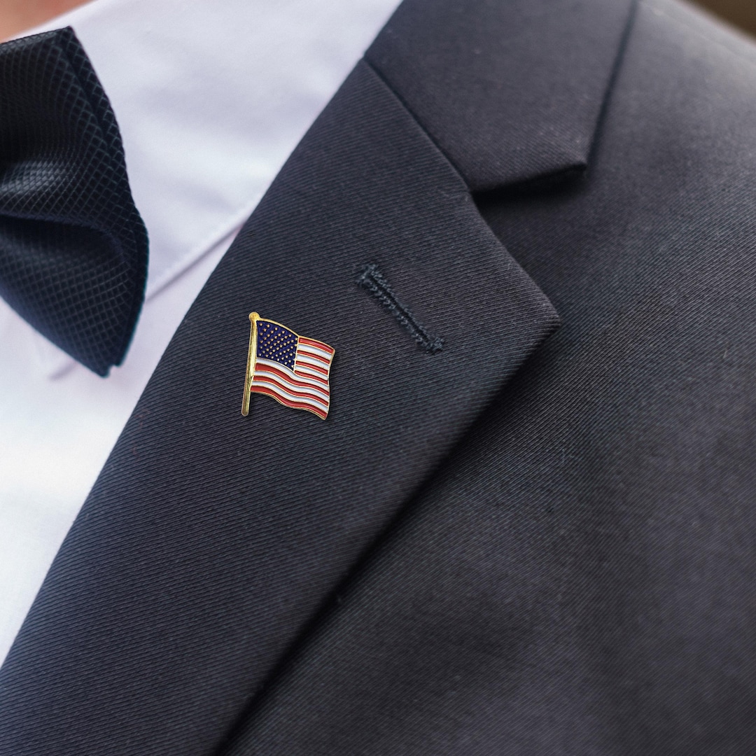 American Flag Lapel Pin – Red & White - Etsy