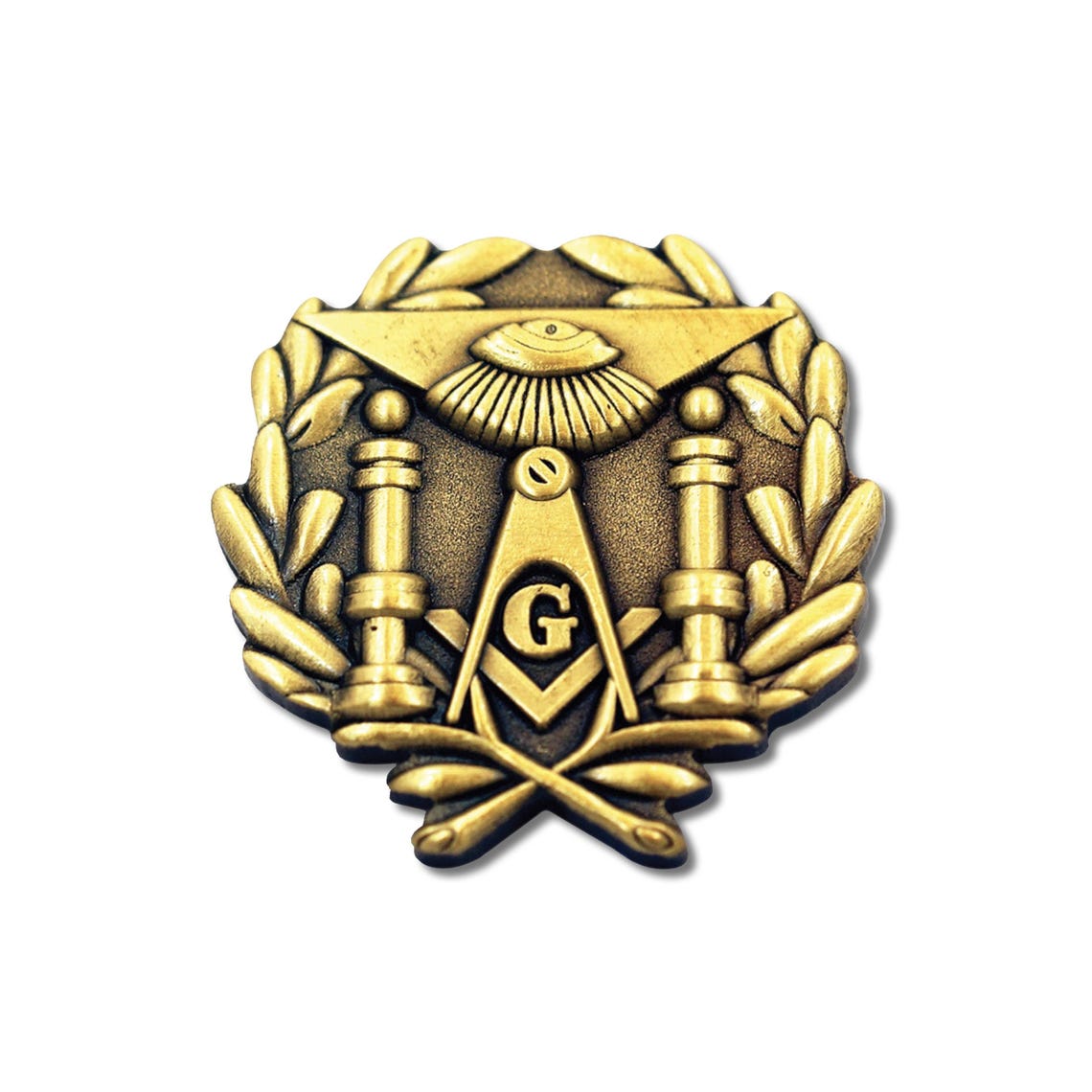 Wreathed Double Column Square & Compass Masonic Lapel Pin – Antique ...