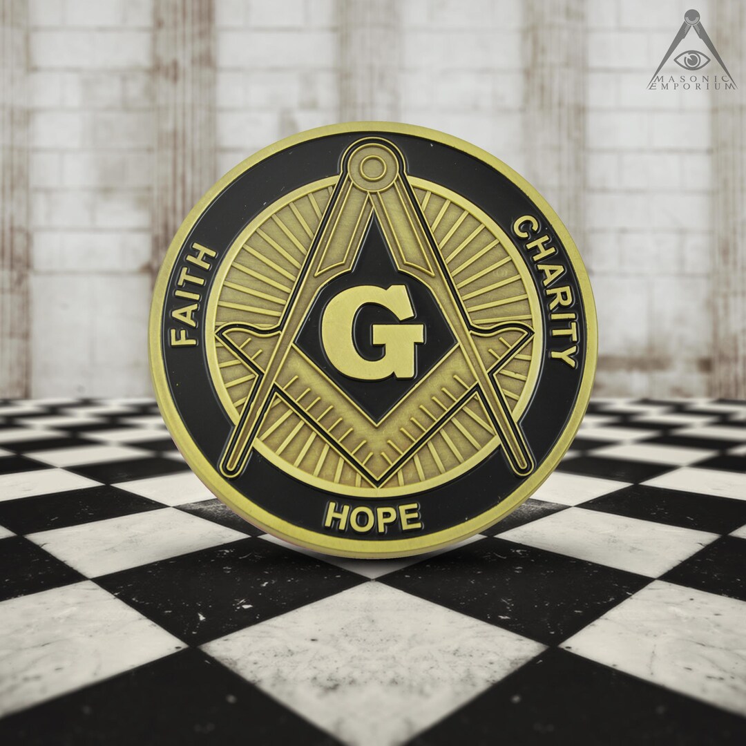 Faith Hope Charity Square and Compass Masonic Auto Emblem - Etsy