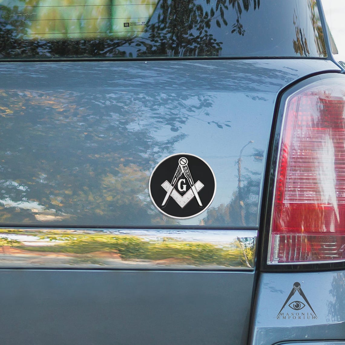 Black Square & Compass Masonic Auto Emblem - Etsy