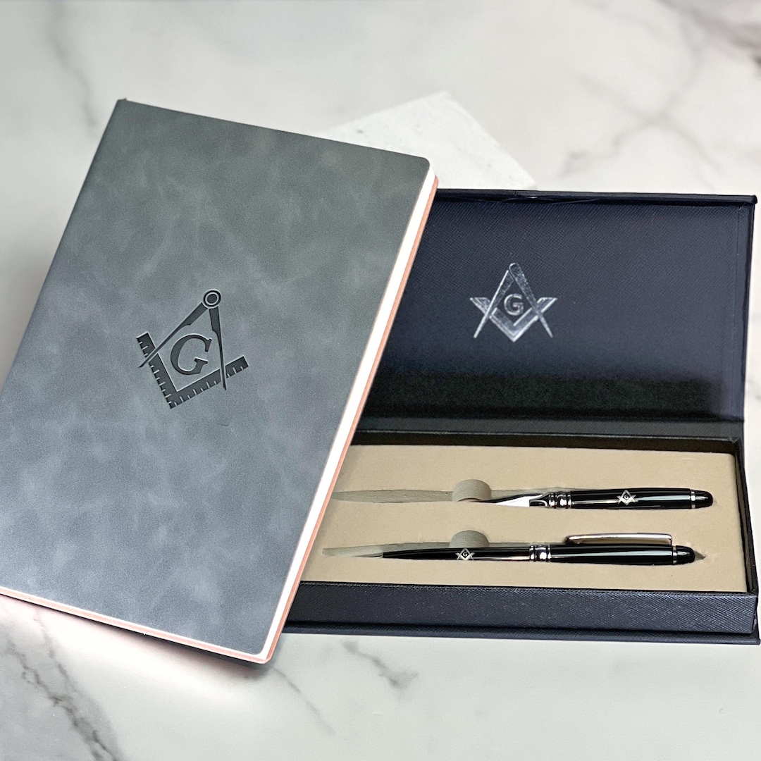 Leather Embossed Masonic Journal & Pen Gift Pack - Etsy
