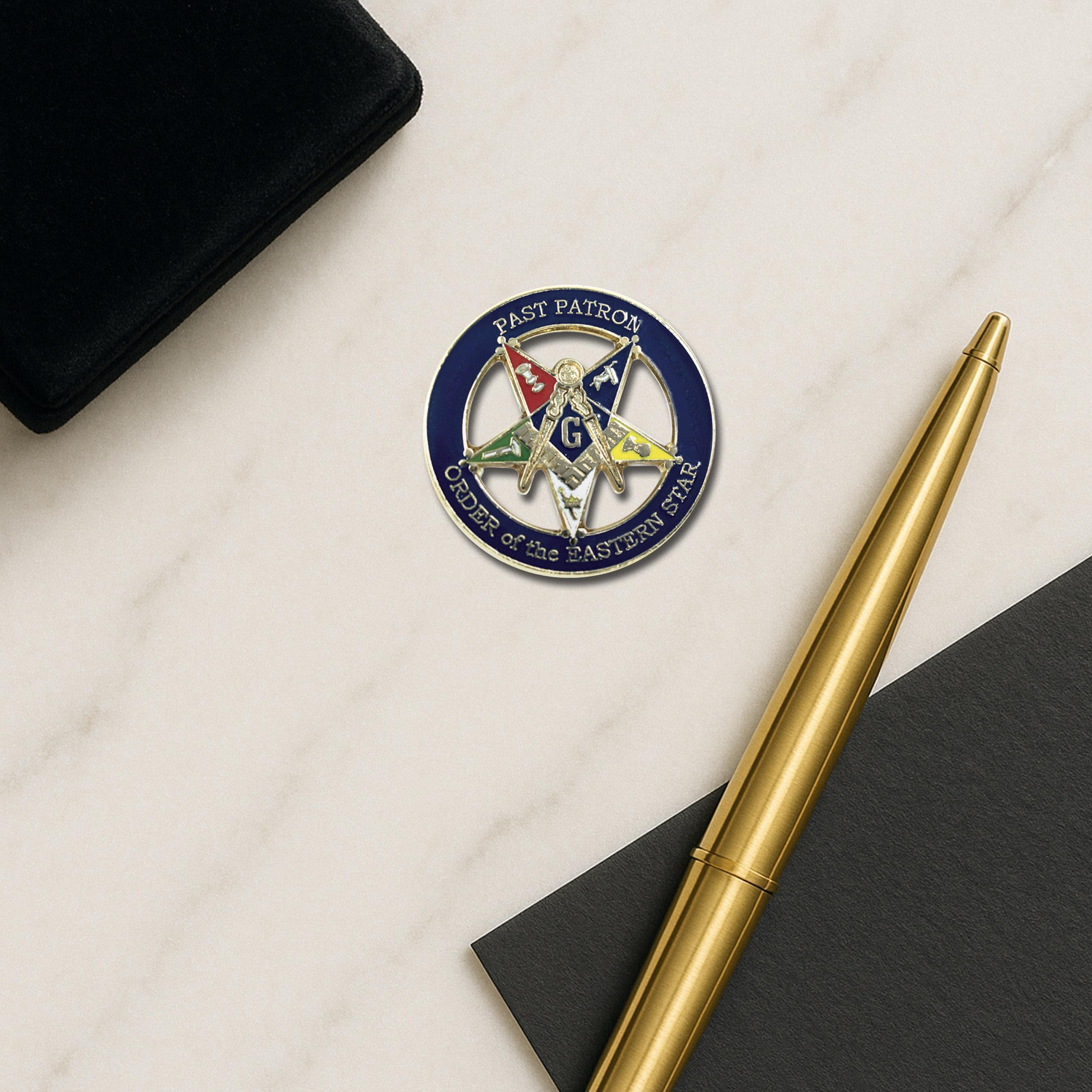 Past Patron Order of the Eastern Star Round Masonic Lapel Pin – Blue ...