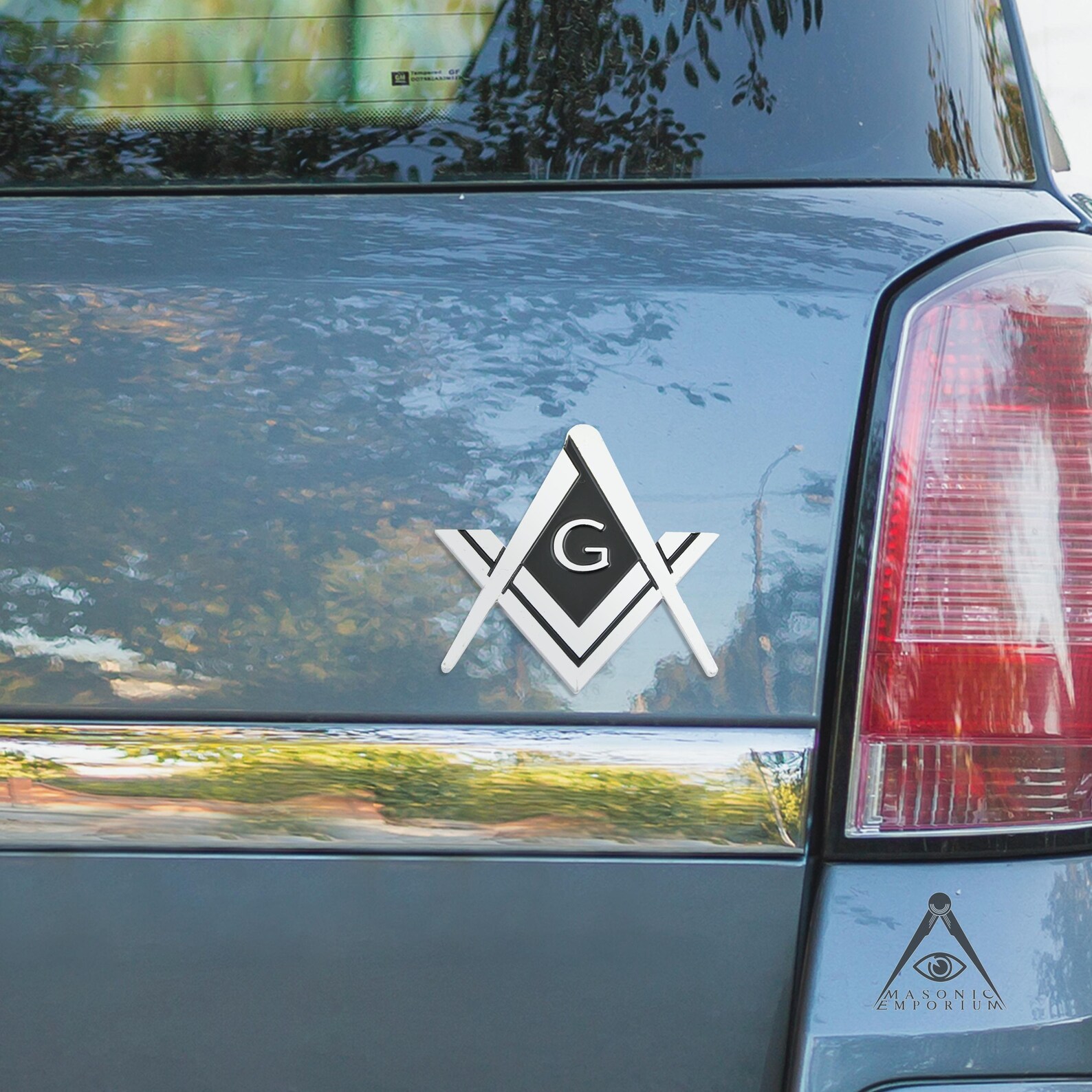 Chrome Square & Compass Masonic Auto Emblem - Etsy