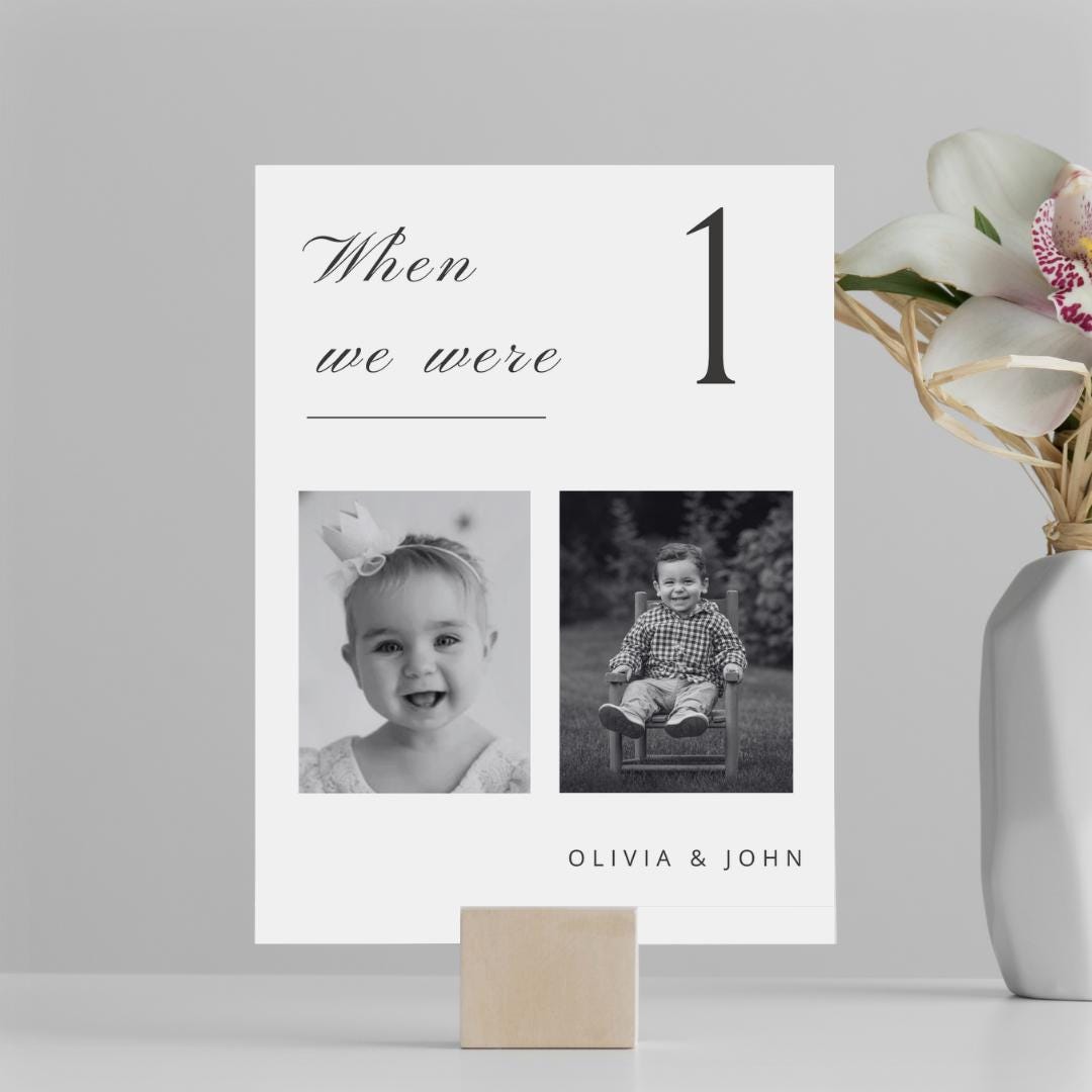 When We Were Table Numbers - Wedding Table Numbers - Wedding Photo ...