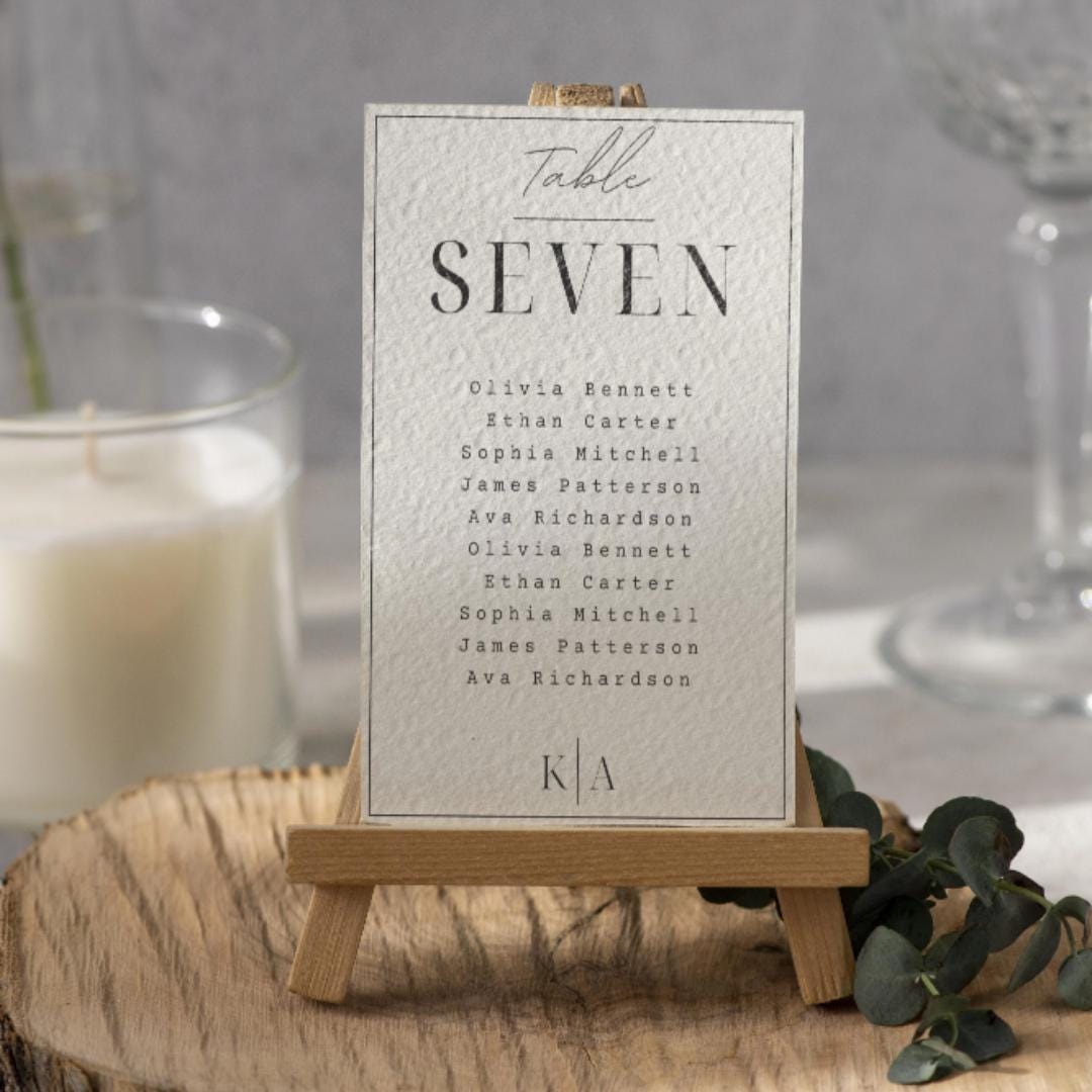 Seating Chart Wedding Table Numbers Seating Chart Cards Printable Table ...