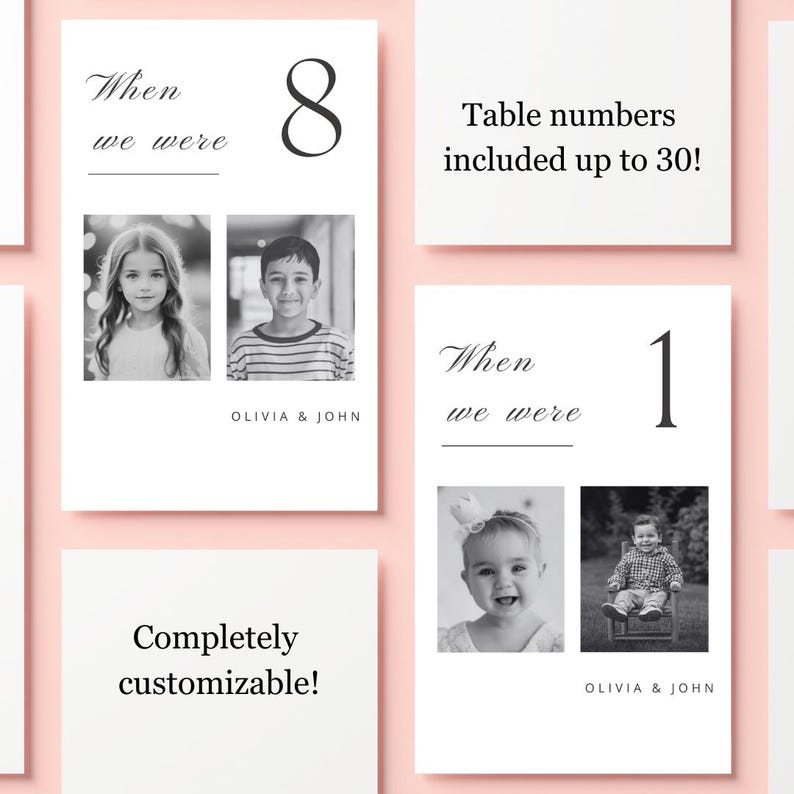 When We Were Table Numbers - Wedding Table Numbers - Wedding Photo ...