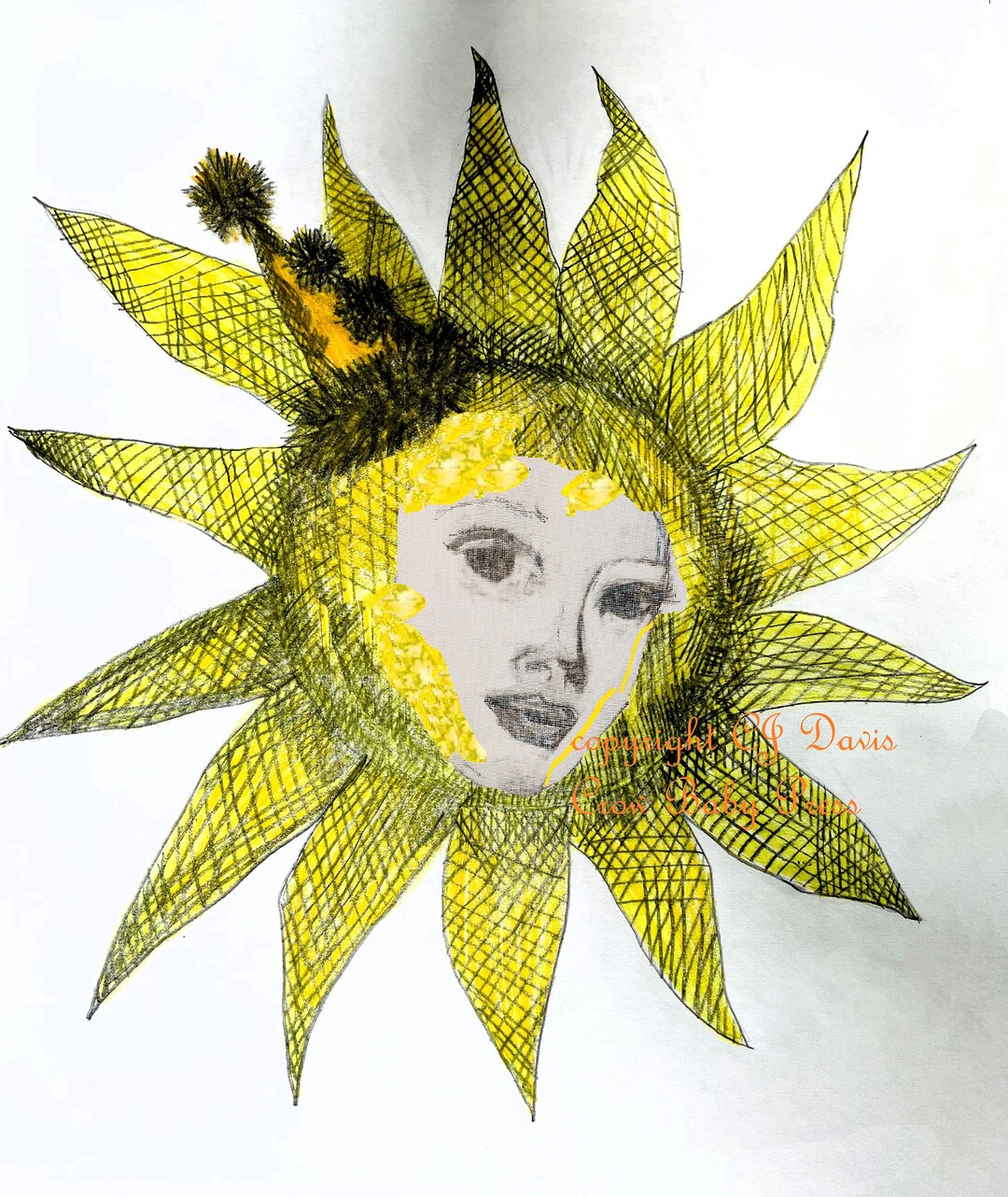 Summer Solstice Instant Art Print Whimsical Victorian Etching Style Sun ...