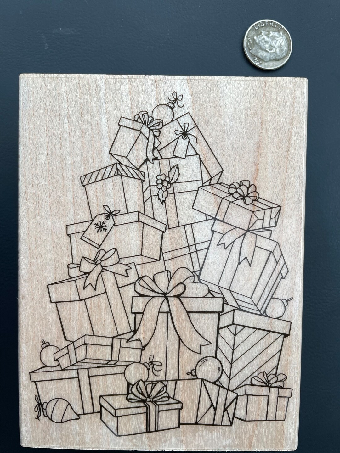 Christmas Present Rubber Stamp Stack of Christmas Presents by - Etsy