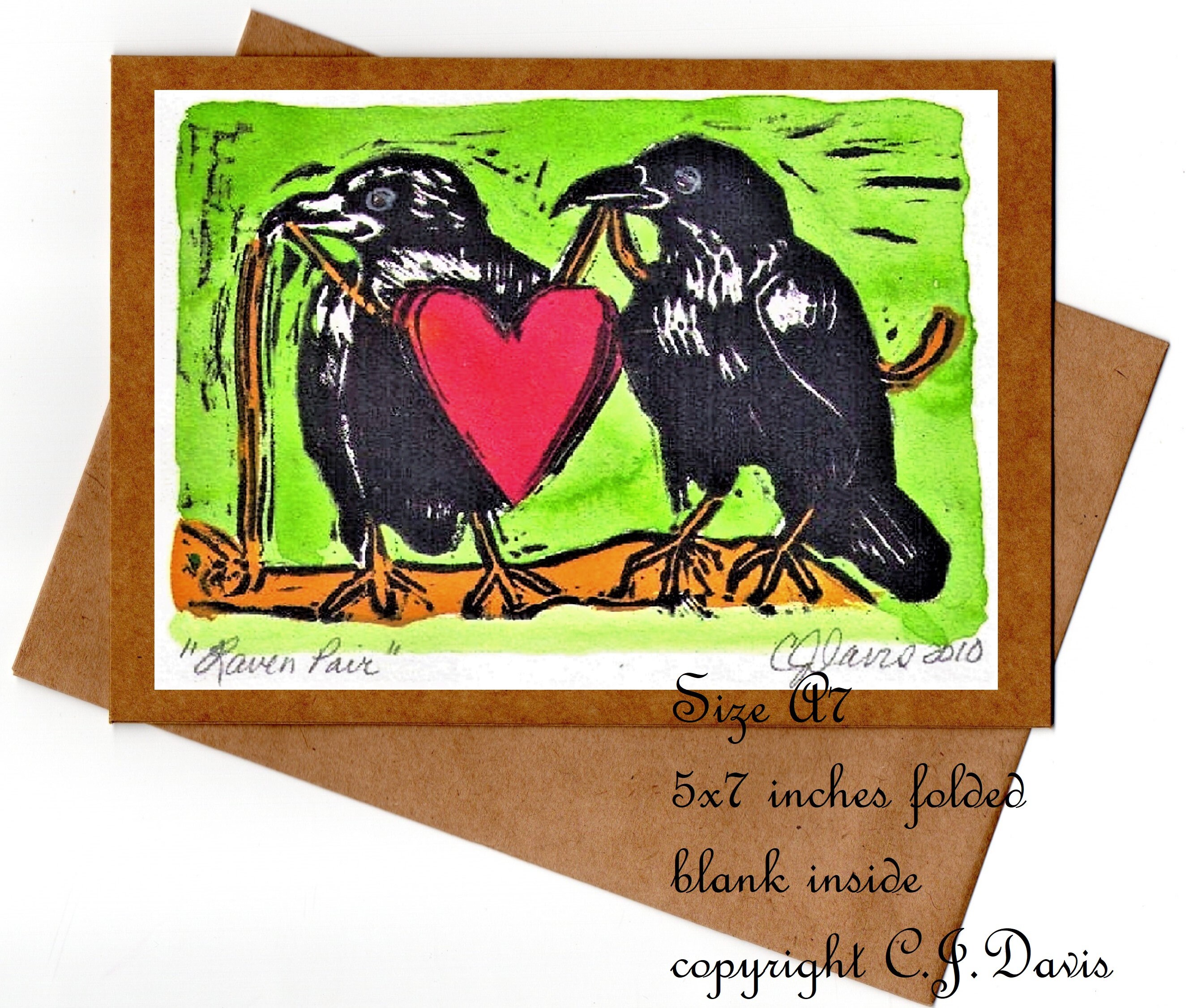 Raven Love Card or Art Print, Raven Pair, Pacific Northwest Country ...