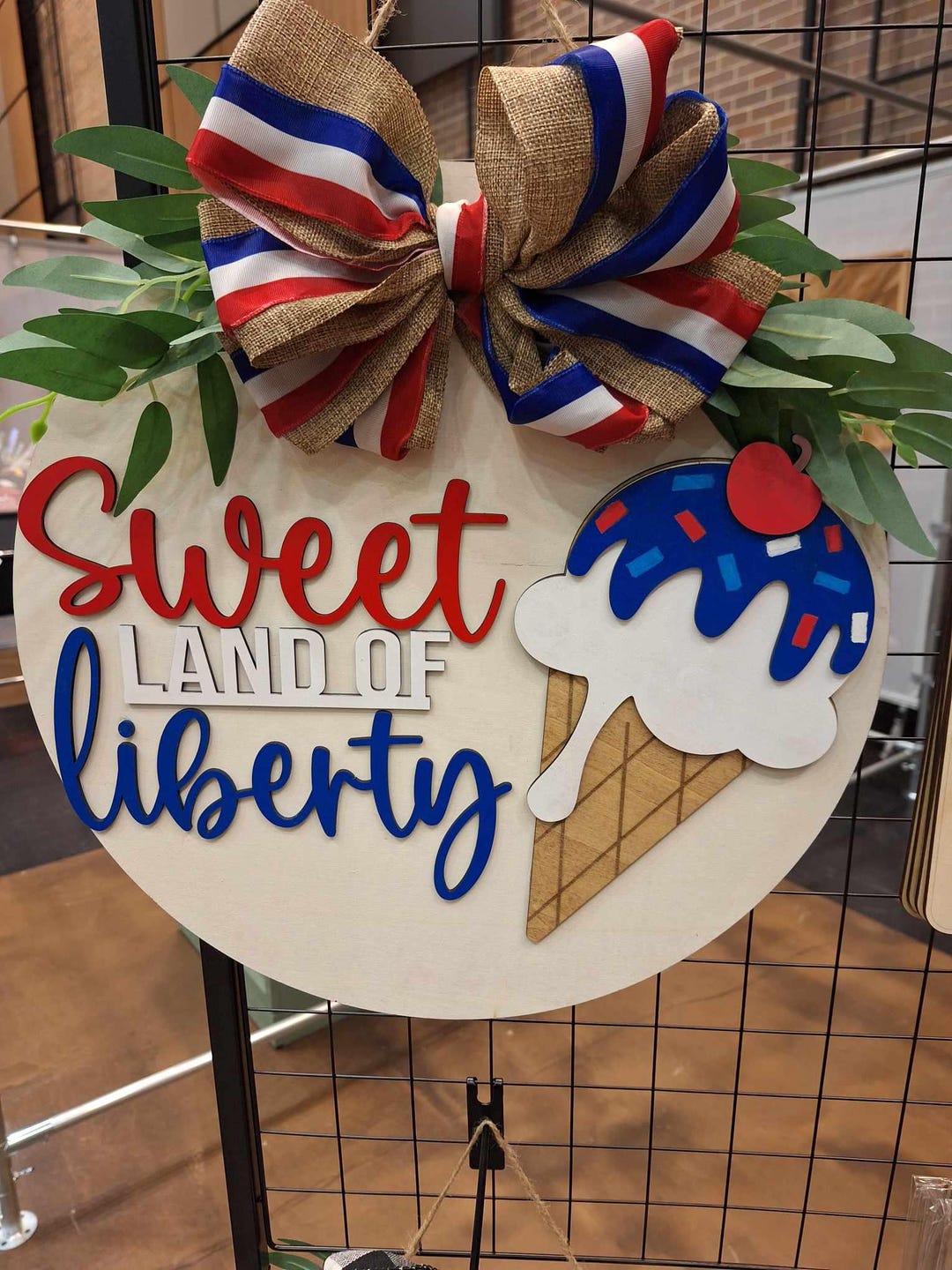 Sweet Land of Liberty Front Door Sign Welcome Sign - Etsy