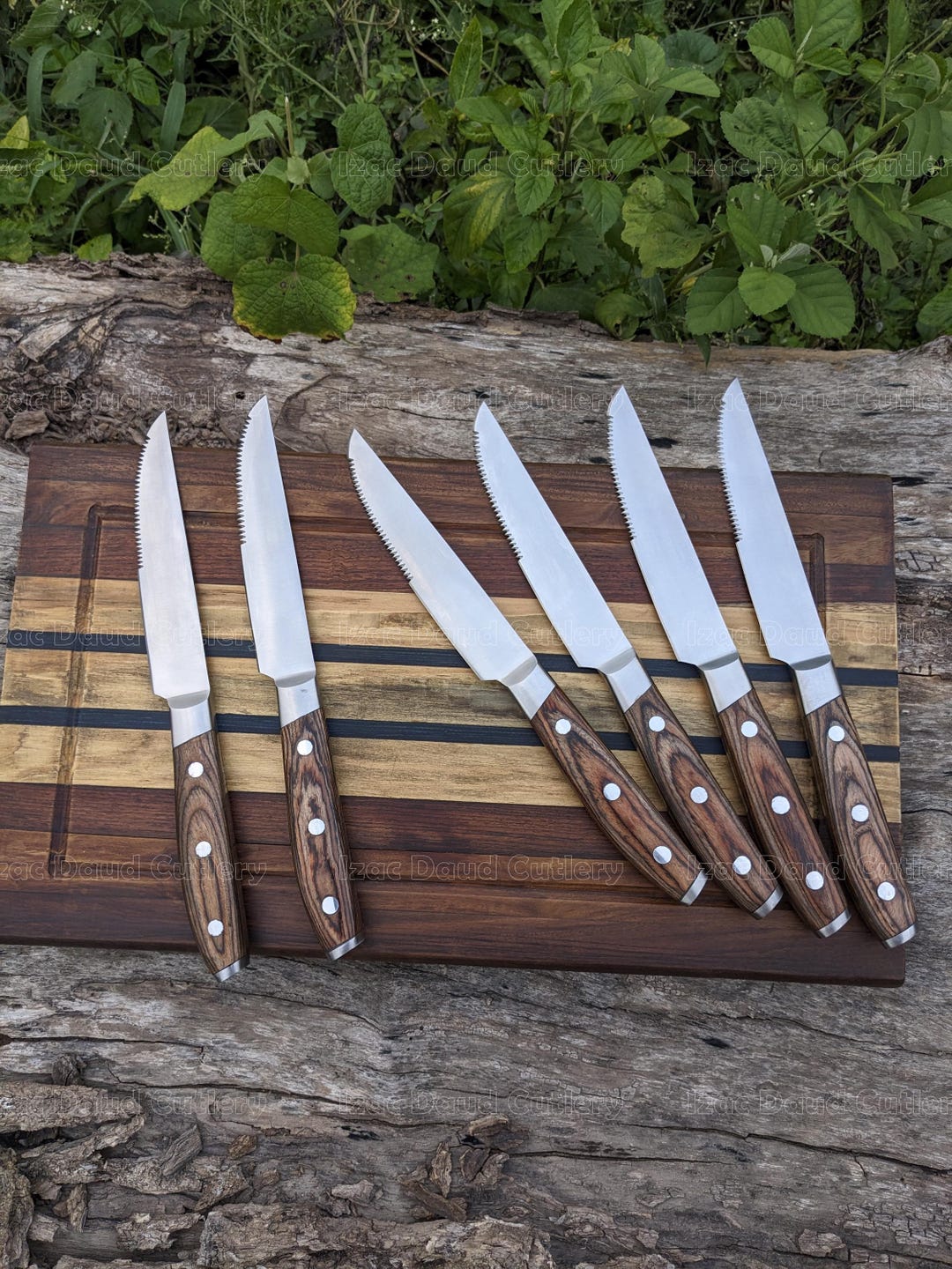 STEAK KNIVES SET 6 Pcs Custom Handmade Bbq Grilling Knives Steak Blades ...