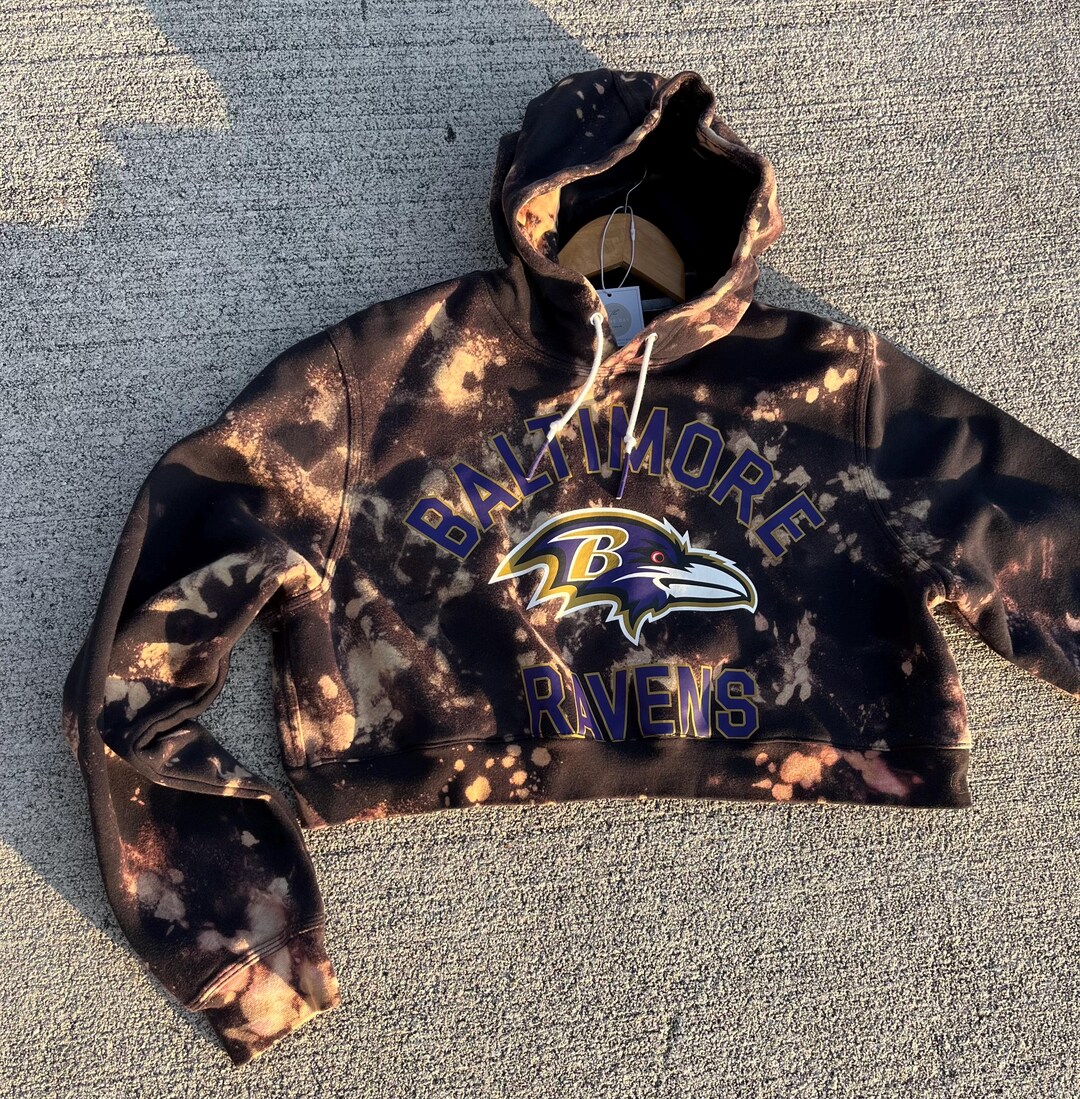 Baltimore Ravens Cropped Hoodie, Reworked Ravens Sweatshirt - Etsy
