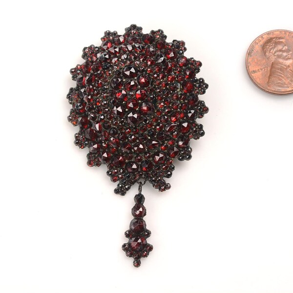 Bohemian Garnet Brooch Pendant - Etsy