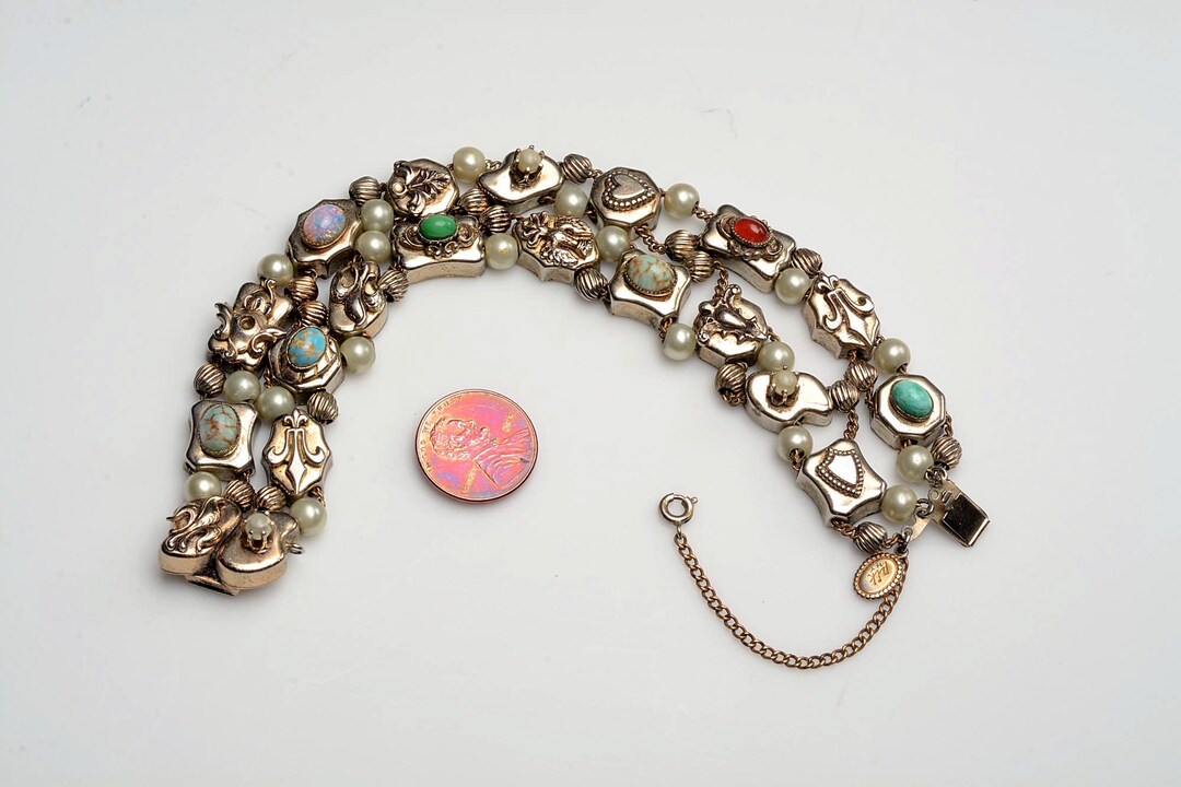 Fine Costume SLIDE BRACELET- Rare Double: Signed PIK New York - Etsy