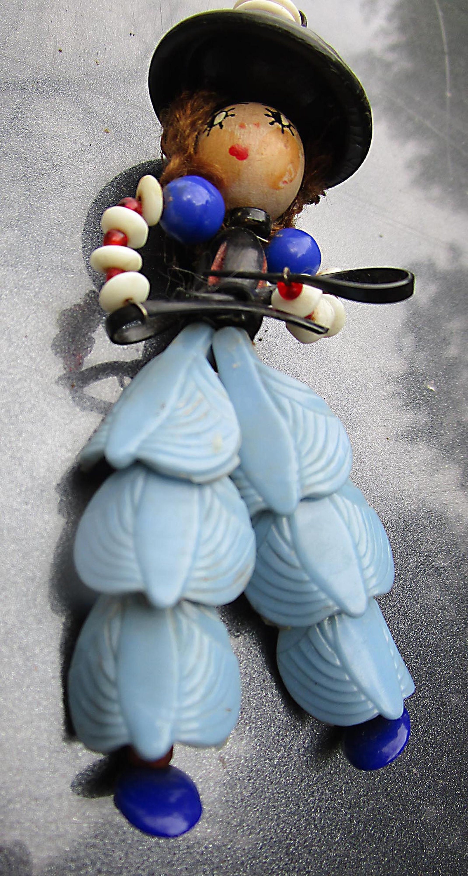 Cowboy Brooch: RARE Goucho Cowboy Brooch Glass Wood Beads - Etsy