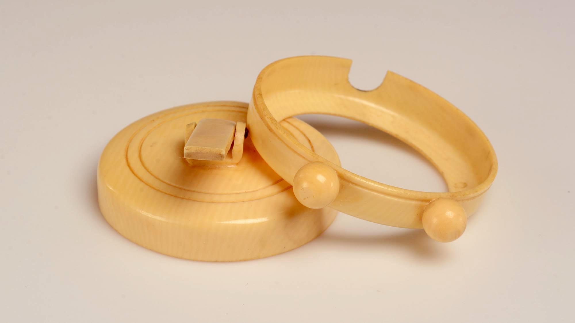 Art Deco Pocket Watch Table FRAME: 2 Part, Miniature Round Celluloid ...