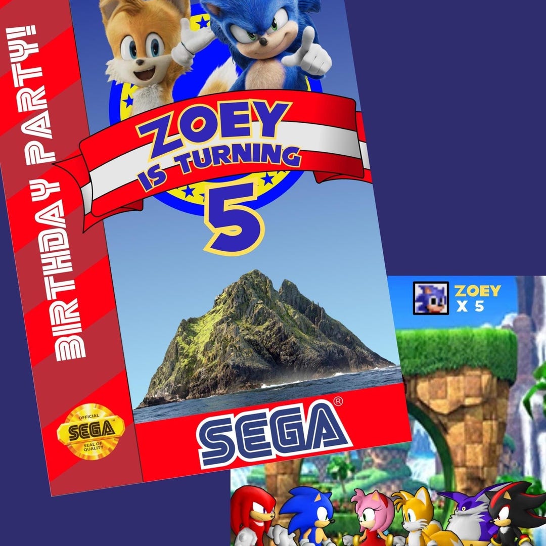 Sonic Birthday Invitation (retro Sega Genesis Game Box) - Etsy
