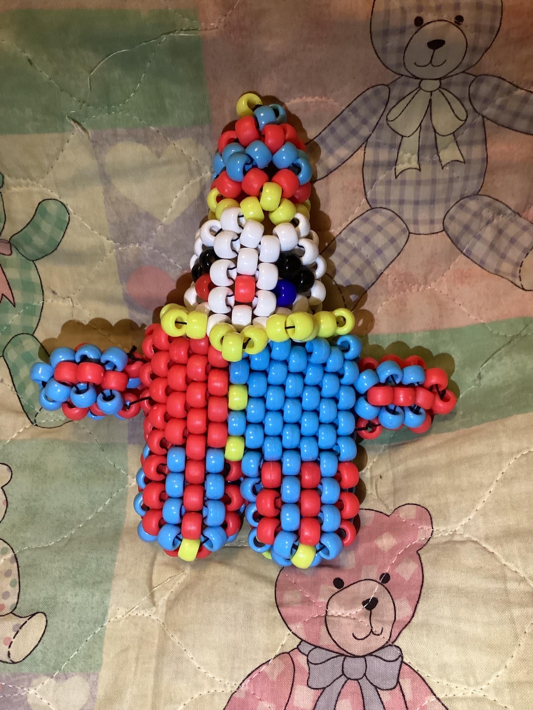Red and Blue Digital Kandi Beaded Clown Doll - Etsy