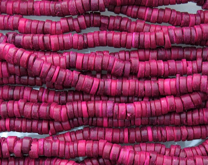 4x3mm off White Water Buffalo Bone Rondelle Beads - 15 Inch Stand (AW34 ...