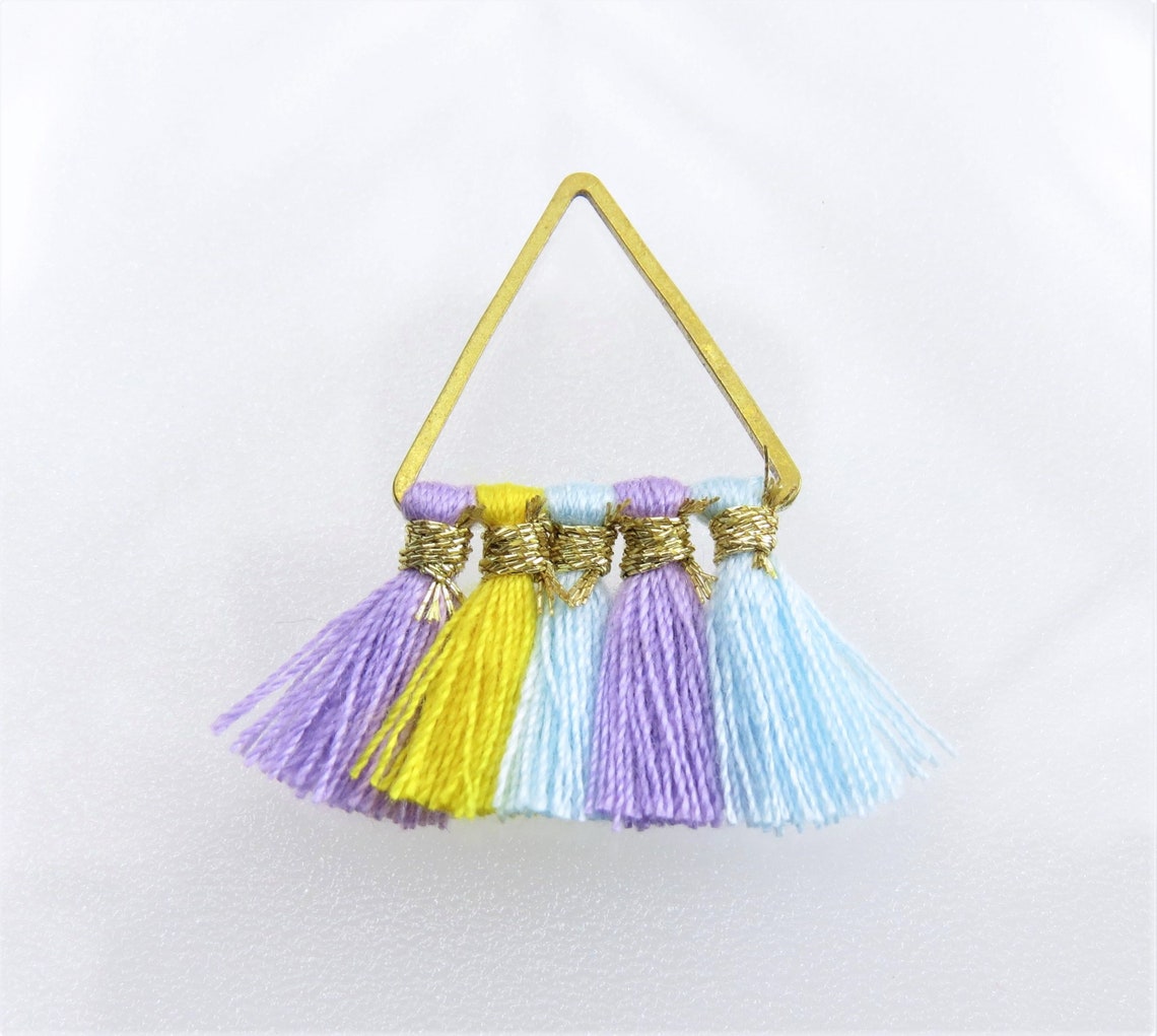 30mm Multi-color Color Tassels With Brass Triangle - Etsy