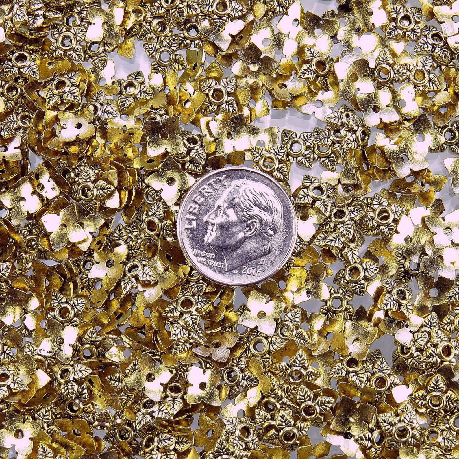 6mm Antique Gold Finish Alloy Metal With Decorative Leaves - Etsy