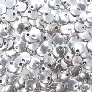 8x1.5mm Antique Silver Alloy Metal Lentil/charm - Qty 10 (MB186) - Etsy