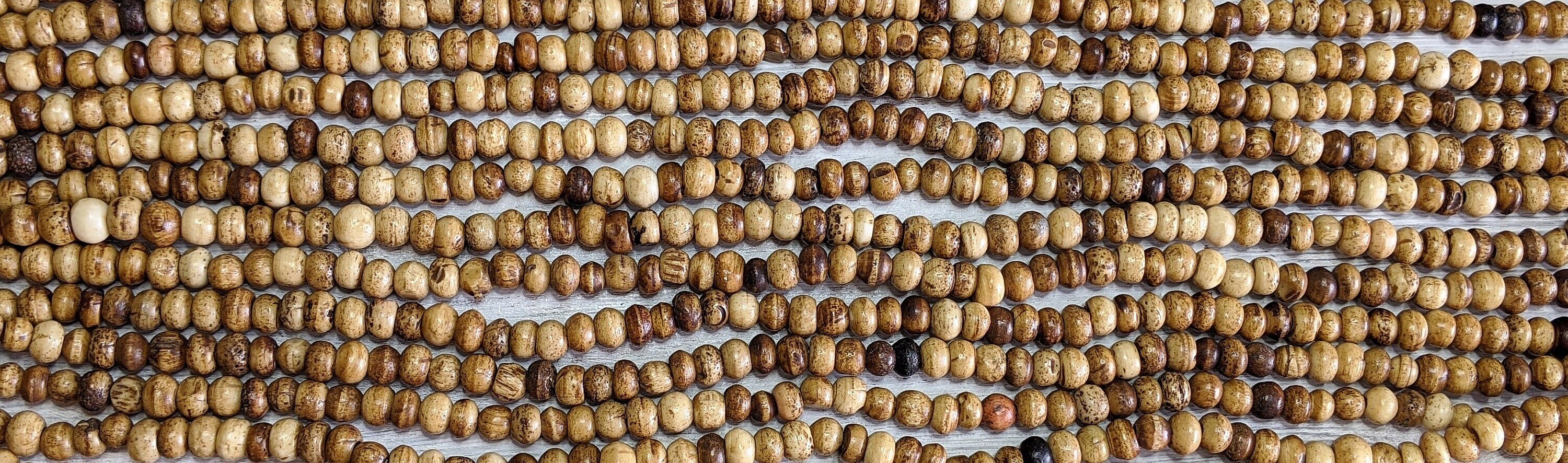 6x4mm Light Brown Water Buffalo Bone Rondelle Beads - 15 Inch Stand ...