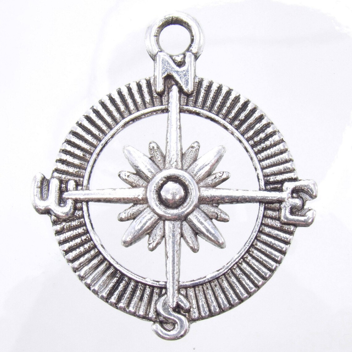29x25mm Antique Silver Alloy Metal Compass Charm/pendant Qty - Etsy