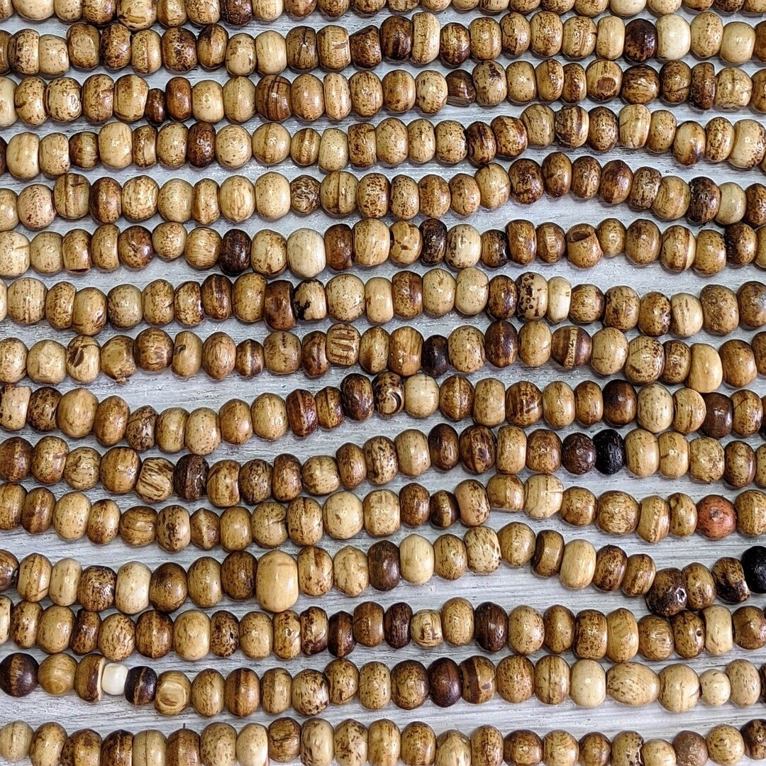 6x4mm Light Brown Water Buffalo Bone Rondelle Beads - 15 Inch Stand ...