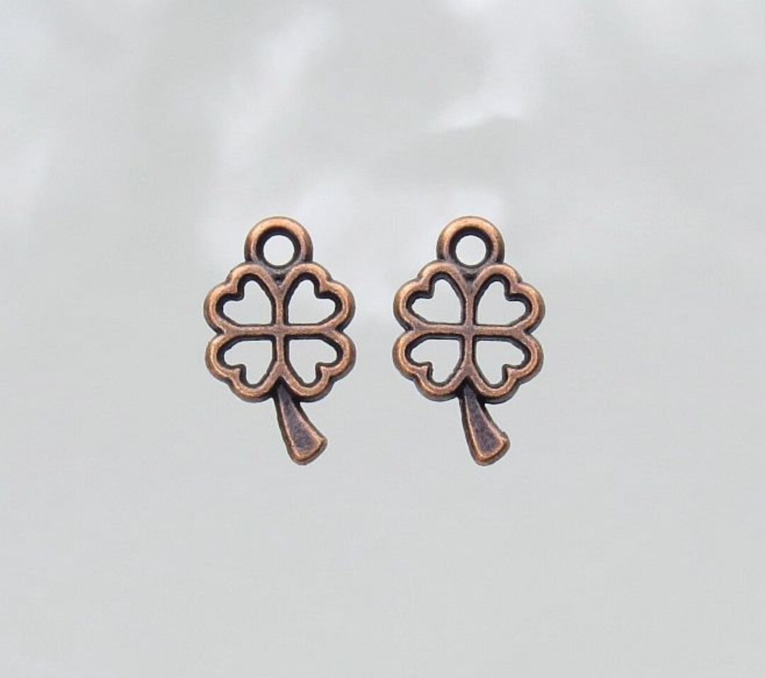 4 Leaf Clover 10x6mm Antique Copper Alloy Metal Charm/small Pendant ...