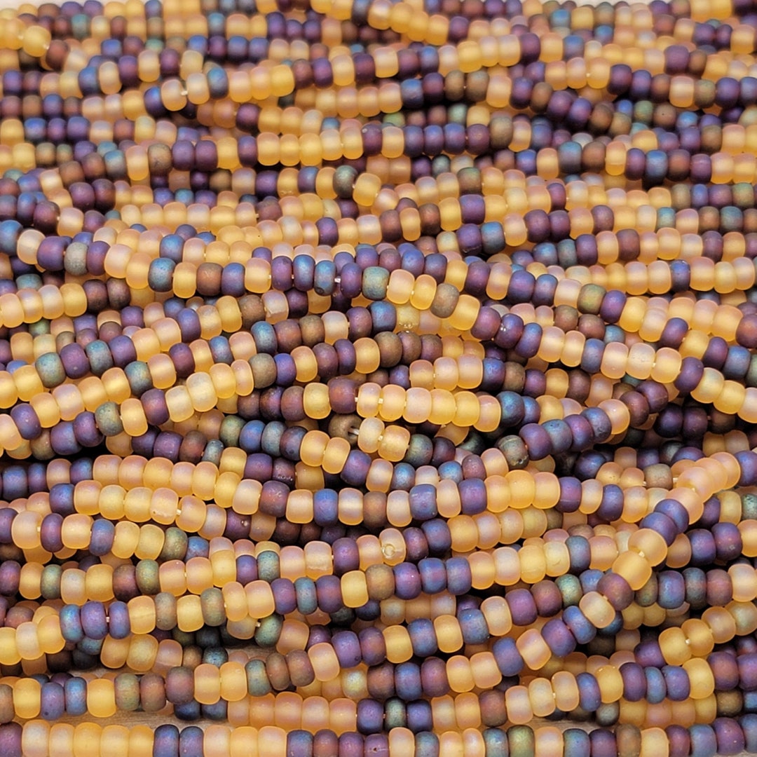6/0 Matte Transparent Barley AB Mix Czech Glass Seed Bead Strand 6CW260 ...