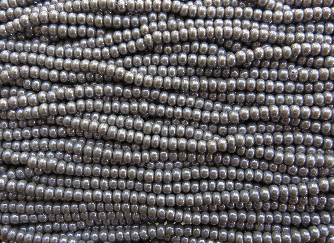 6/0 Opaque Gray Luster Czech Glass Seed Bead Strand (CW195) SE - Etsy