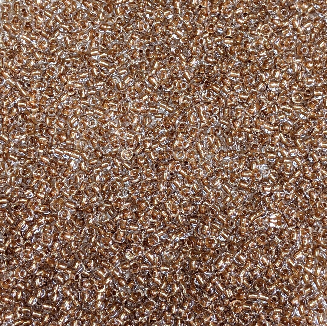 6/0 Transparent Crystal Metallic Gold Lined Czech Glass Seed Beads 20 ...
