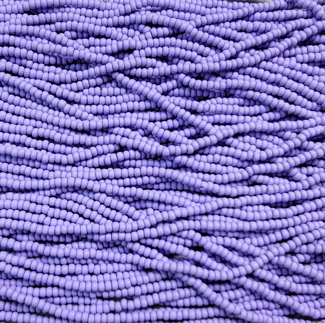 8/0 Matte Opaque Permalux Dyed Chalk Lilac Czech Glass Seed Bead Strand ...