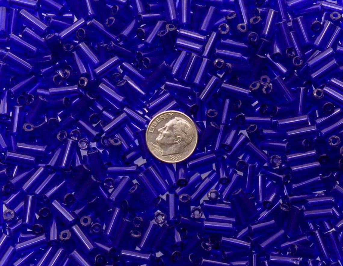 10x4mm Transparent Cobalt Czech Glass Tube Beads 20 Grams - Etsy