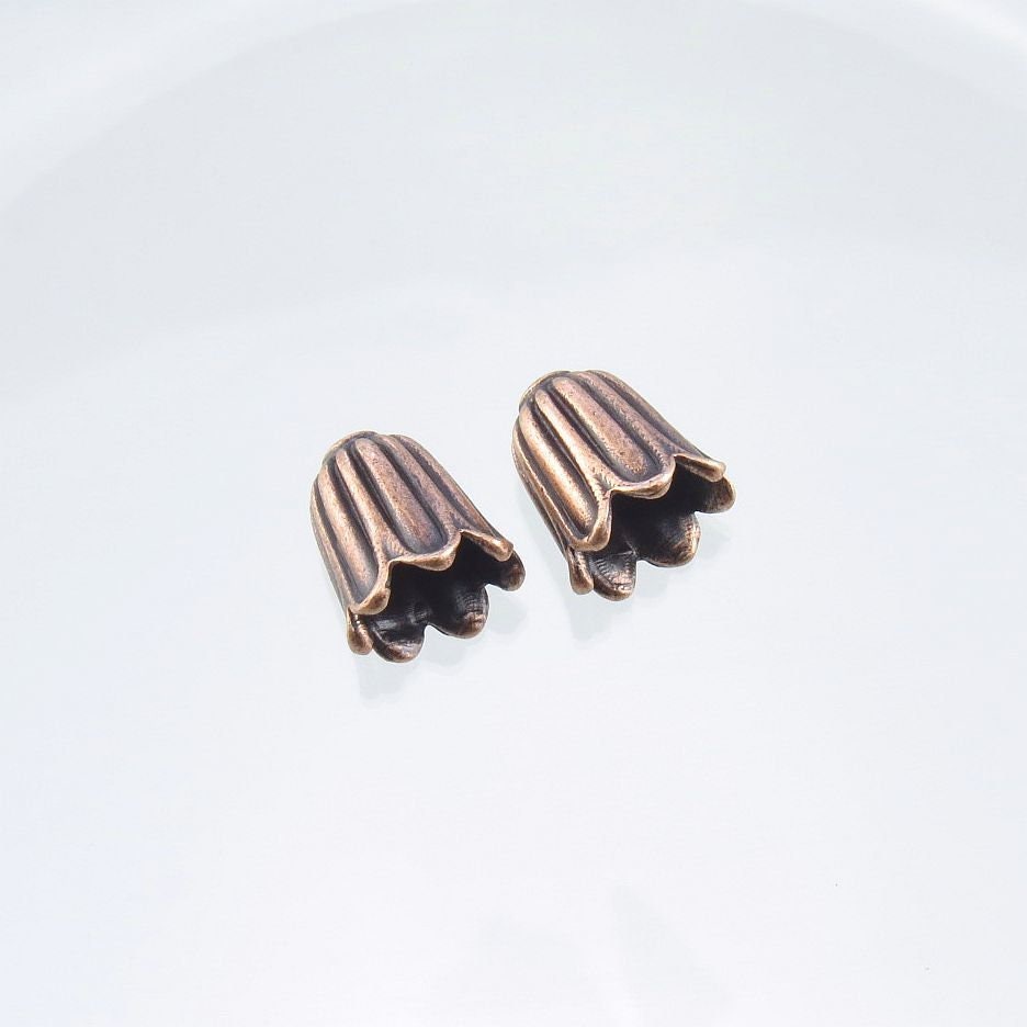 10mm Antique Copper Alloy Metal Bell Flower Beads Tassel | Etsy