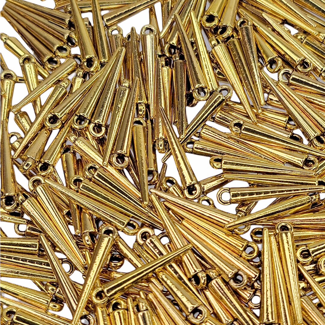 21x3mm Antique Gold Alloy Metal Spike Pendants/earring Components - Qty ...