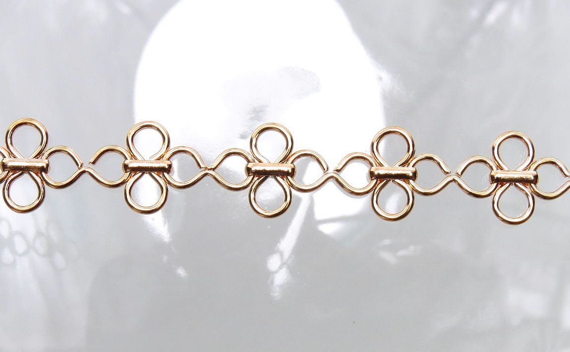 Handmade 12x6x2mm Clover Link Rose Gold Plated Iron Chain | Etsy