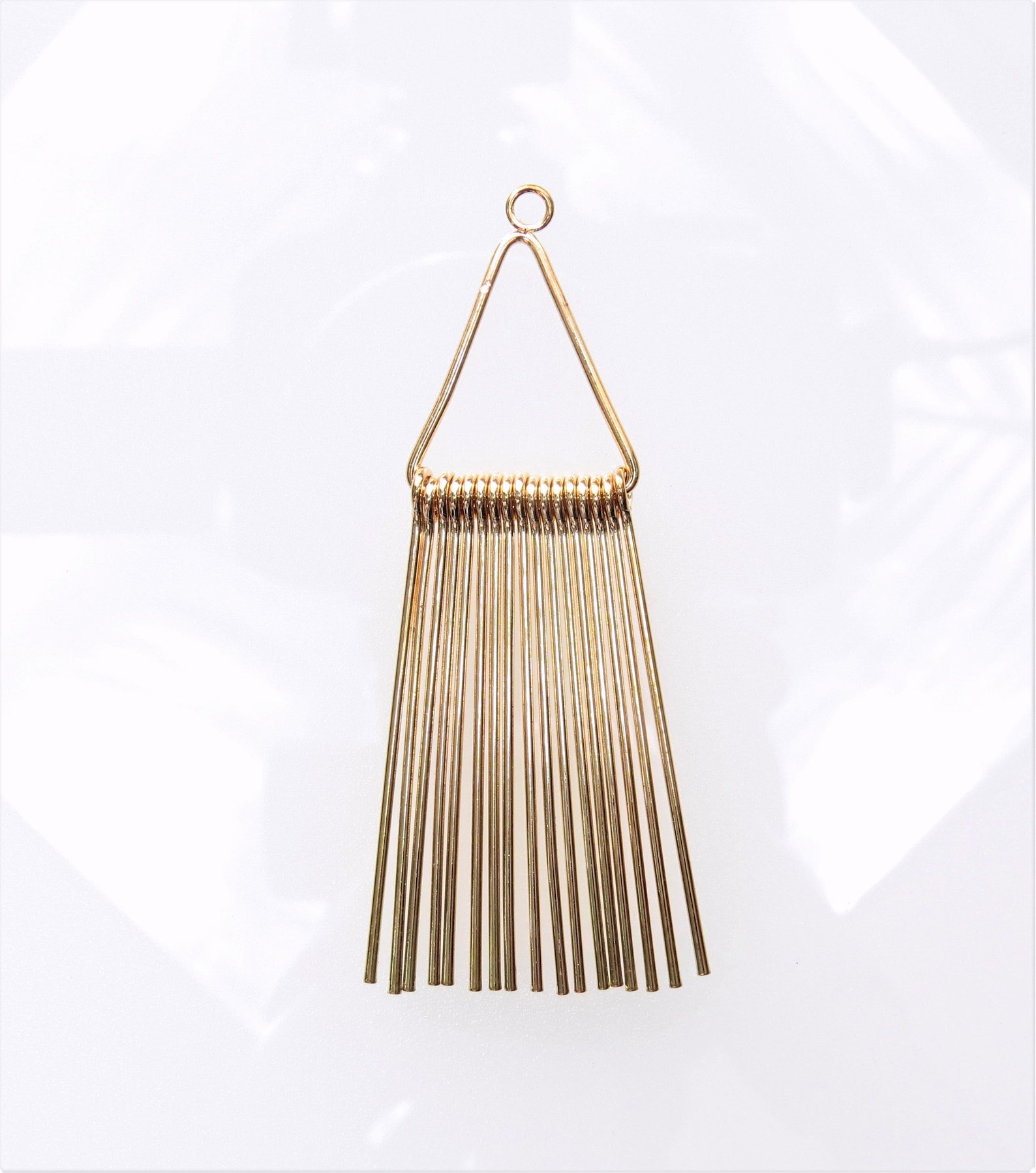 71x20x4mm Light Gold Metal Decorative Triangle Tassel Earring | Etsy