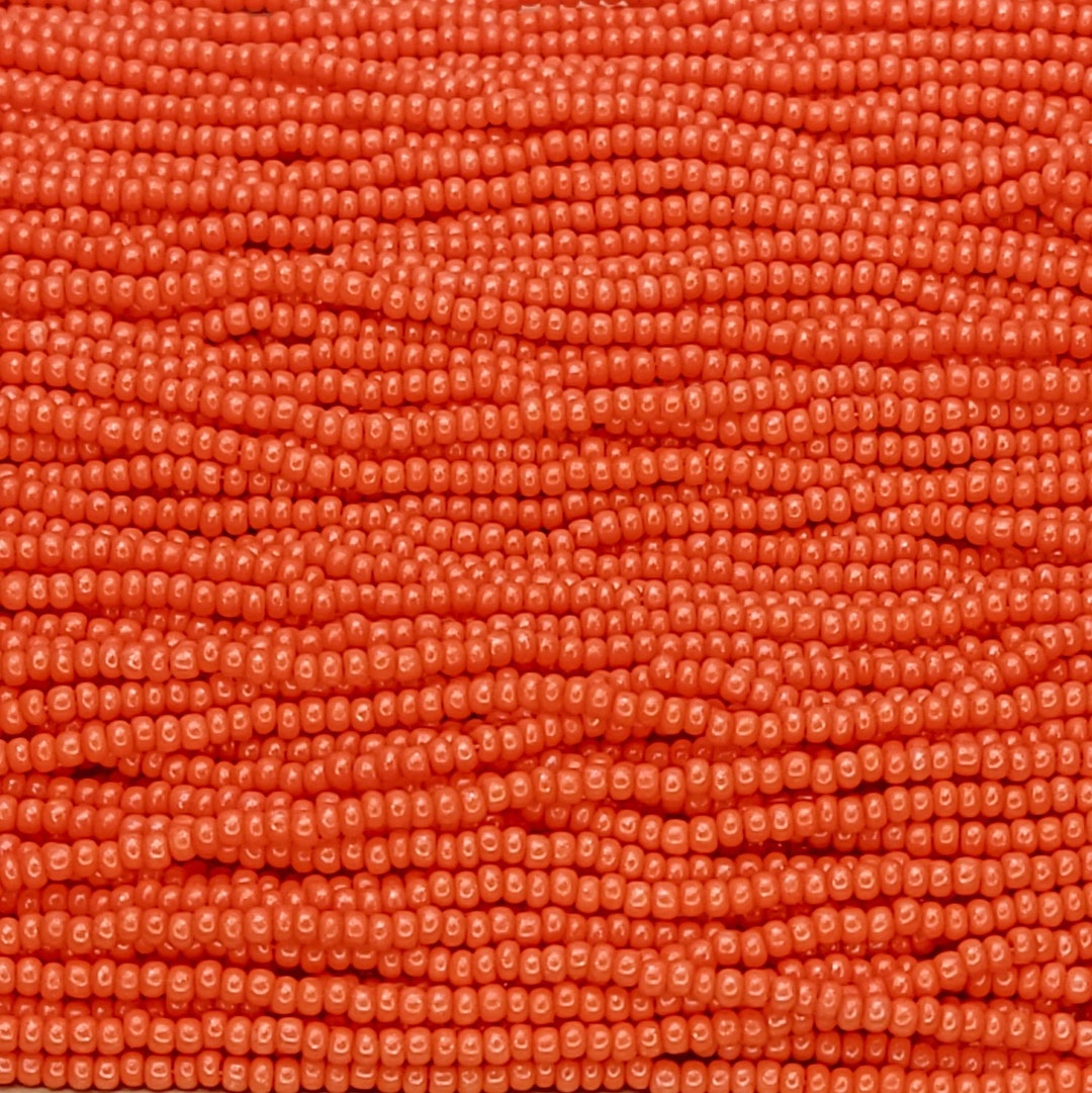 8/0 Opaque Orange Terra Intensive Coated Czech Glass Seed Bead Strand ...