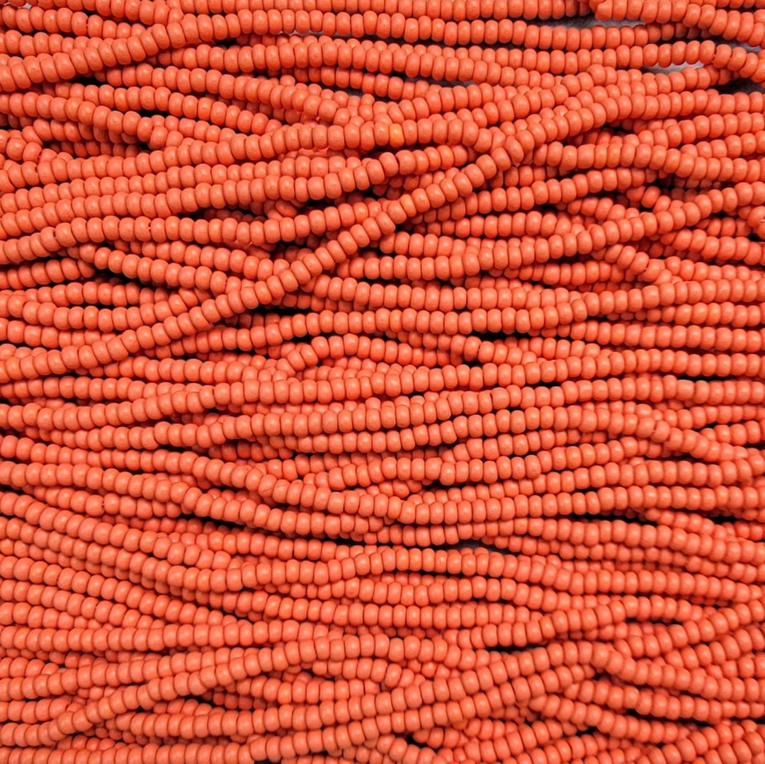8/0 Matte Opaque Permalux Dyed Chalk Orange Czech Glass Seed Bead ...