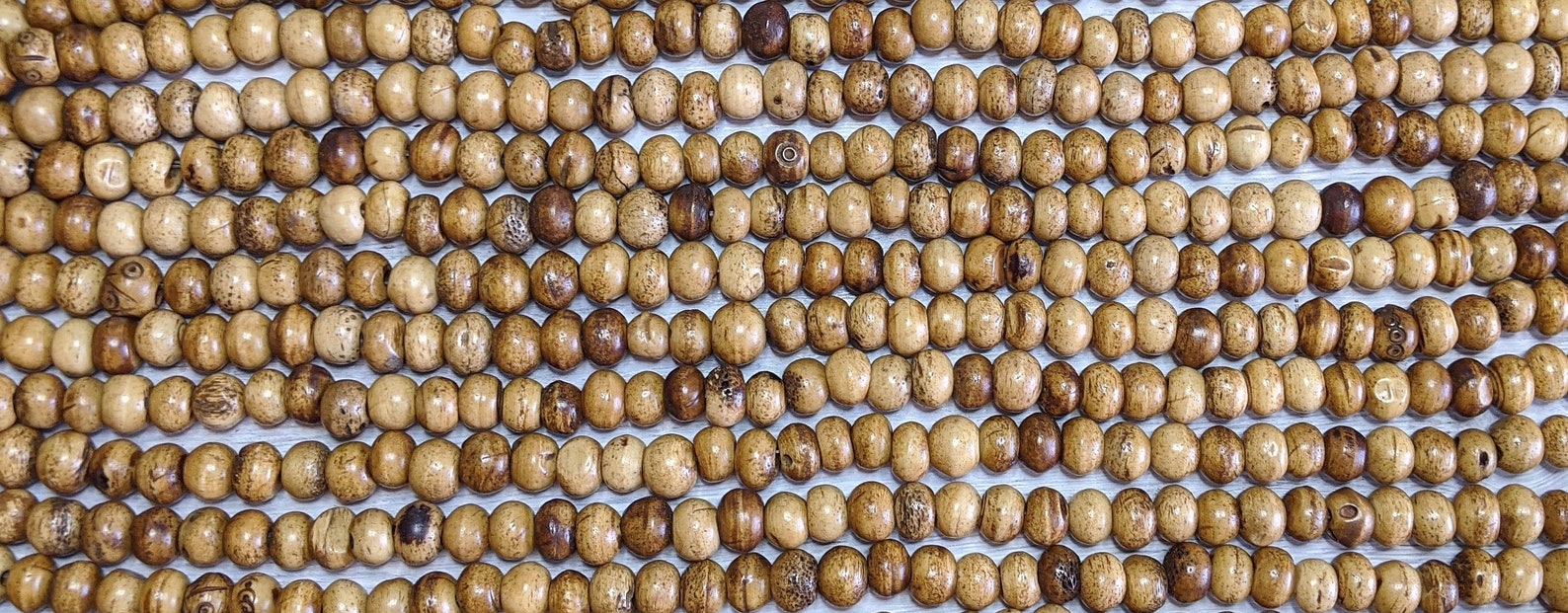 10x8mm Light Brown Water Buffalo Bone Rondelle Beads - 15 Inch Stand ...