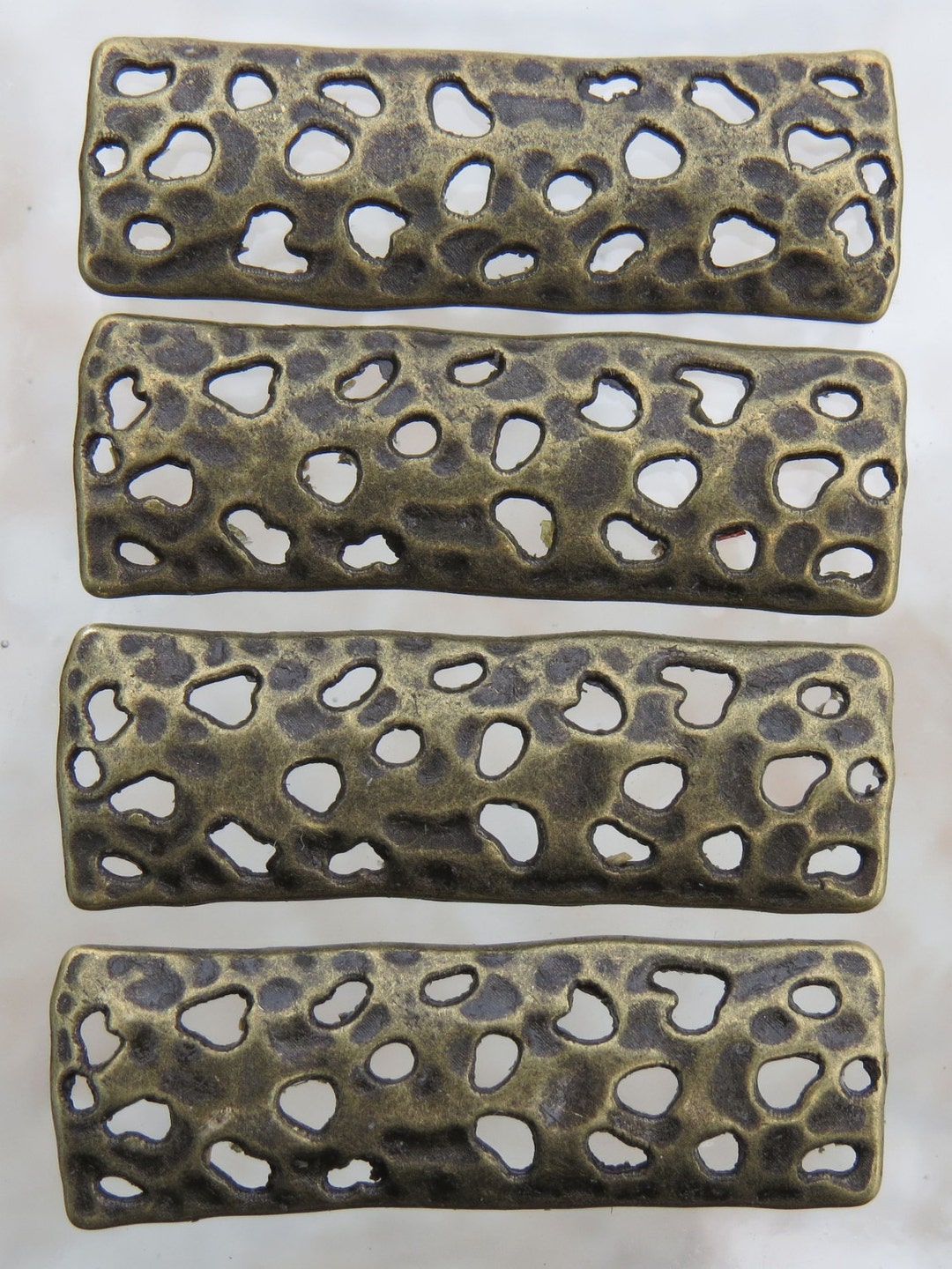 32x12x2mm Antique Brass Finish Base Metal Connector Links - Qty 4 ...