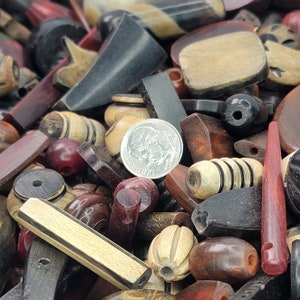 Large Hand Carved Natural Horn Beads - Assorted Shapes, Color & Sizes ...