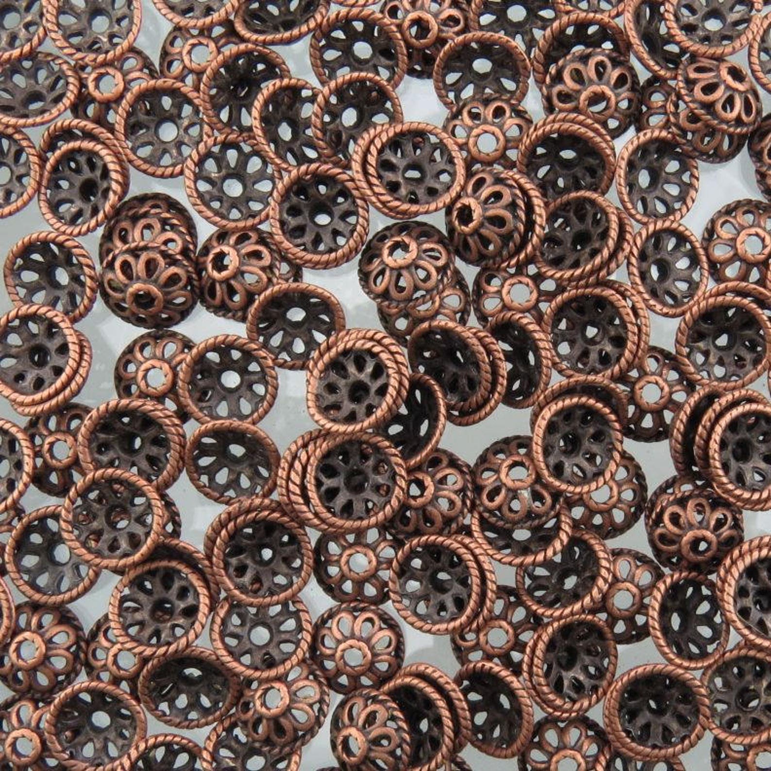 10mm Antique Copper Alloy Metal Decorative Bead Caps Qty 20 - Etsy
